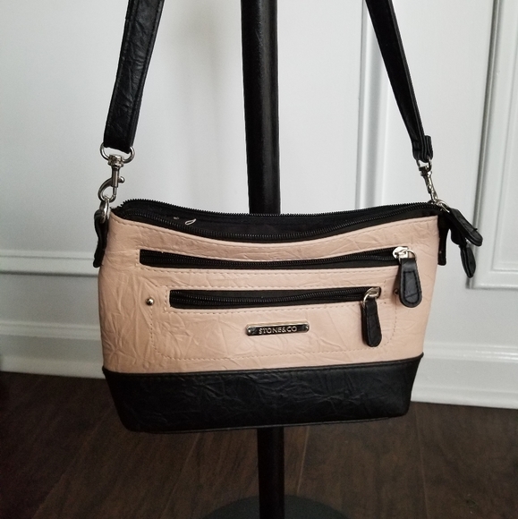 Stone & Co. | Bags | Stone And Co Leather Pink And Black Cross Body Bag ...